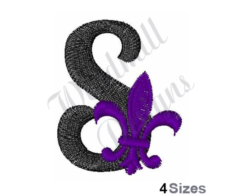 Fleur-de-lis-font Letter S Machine Embroidery Design - Etsy