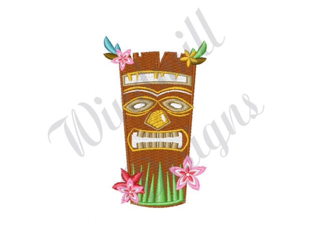 Tropical Tiki Mask Machine Embroidery Design, Embroidery Designs ...