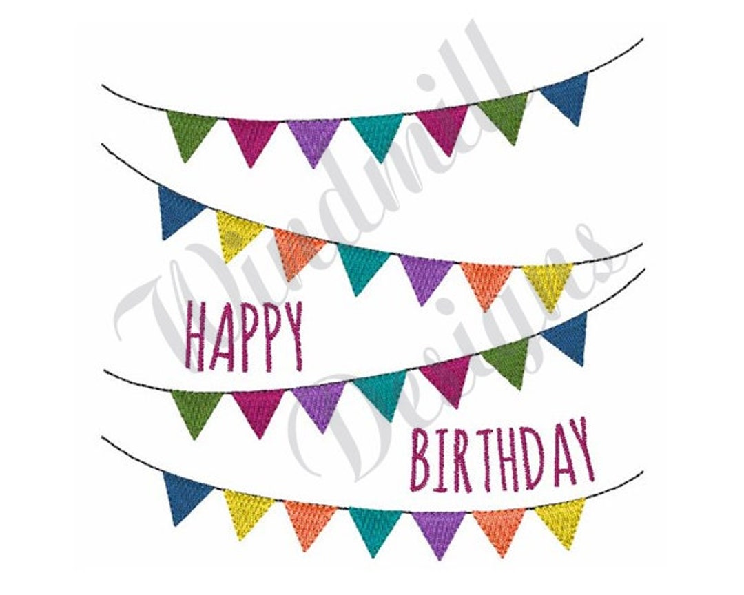 Happy Birthday Banner - Machine Embroidery Design, Embroidery Designs ...