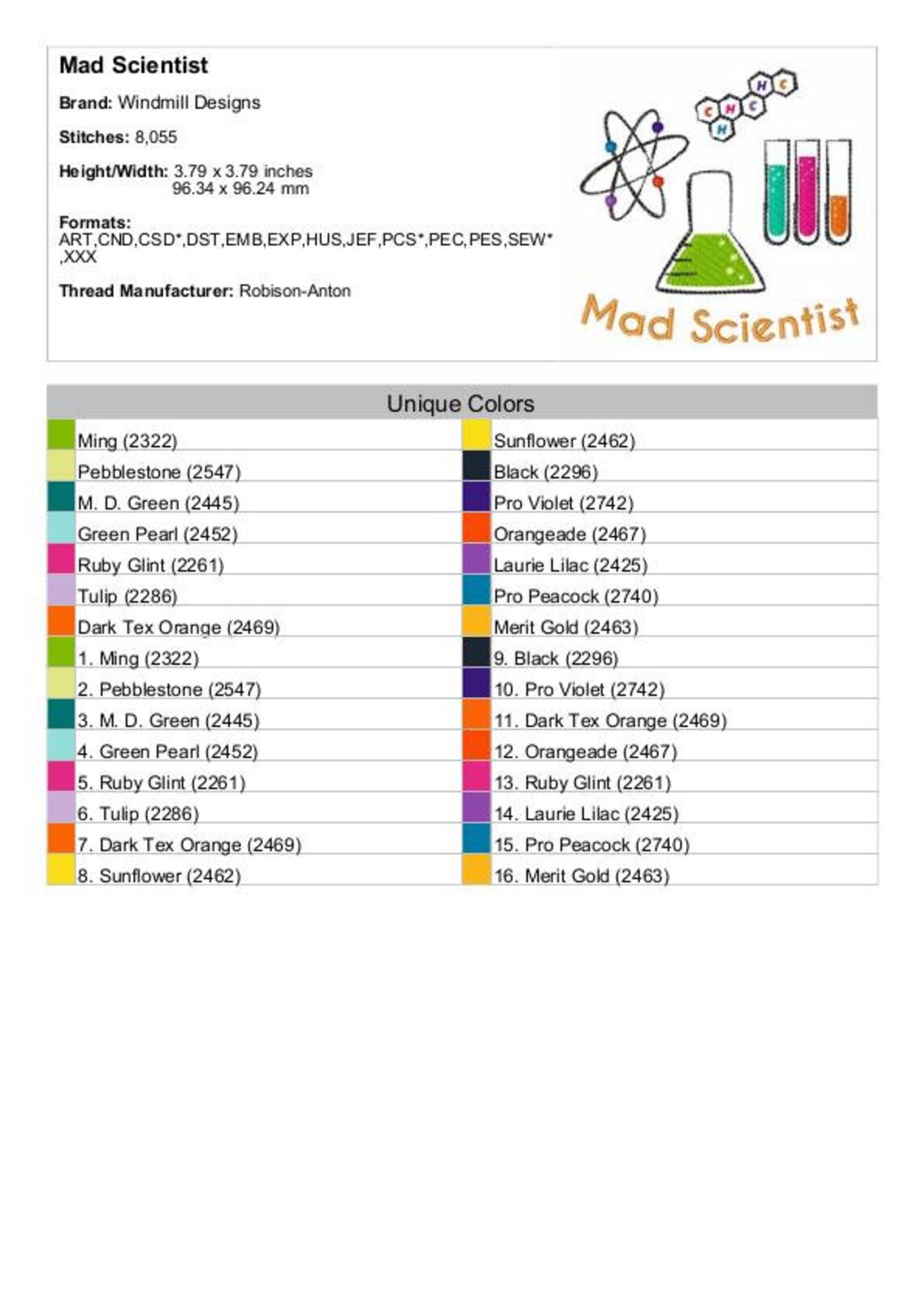 Mad Scientist Machine Embroidery Design Embroidery Designs - Etsy