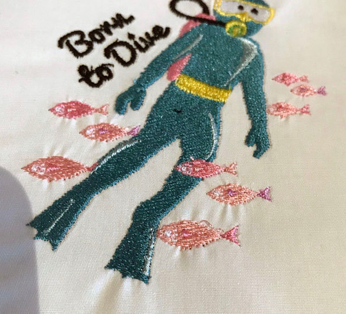 Scuba Diver - Machine Embroidery Design, Embroidery Designs, Machine ...