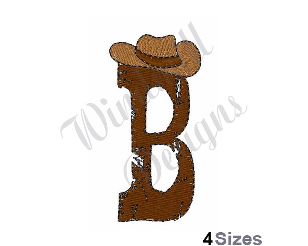 Cowboy Western Letter B - Machine Embroidery Design, Embroidery Designs ...