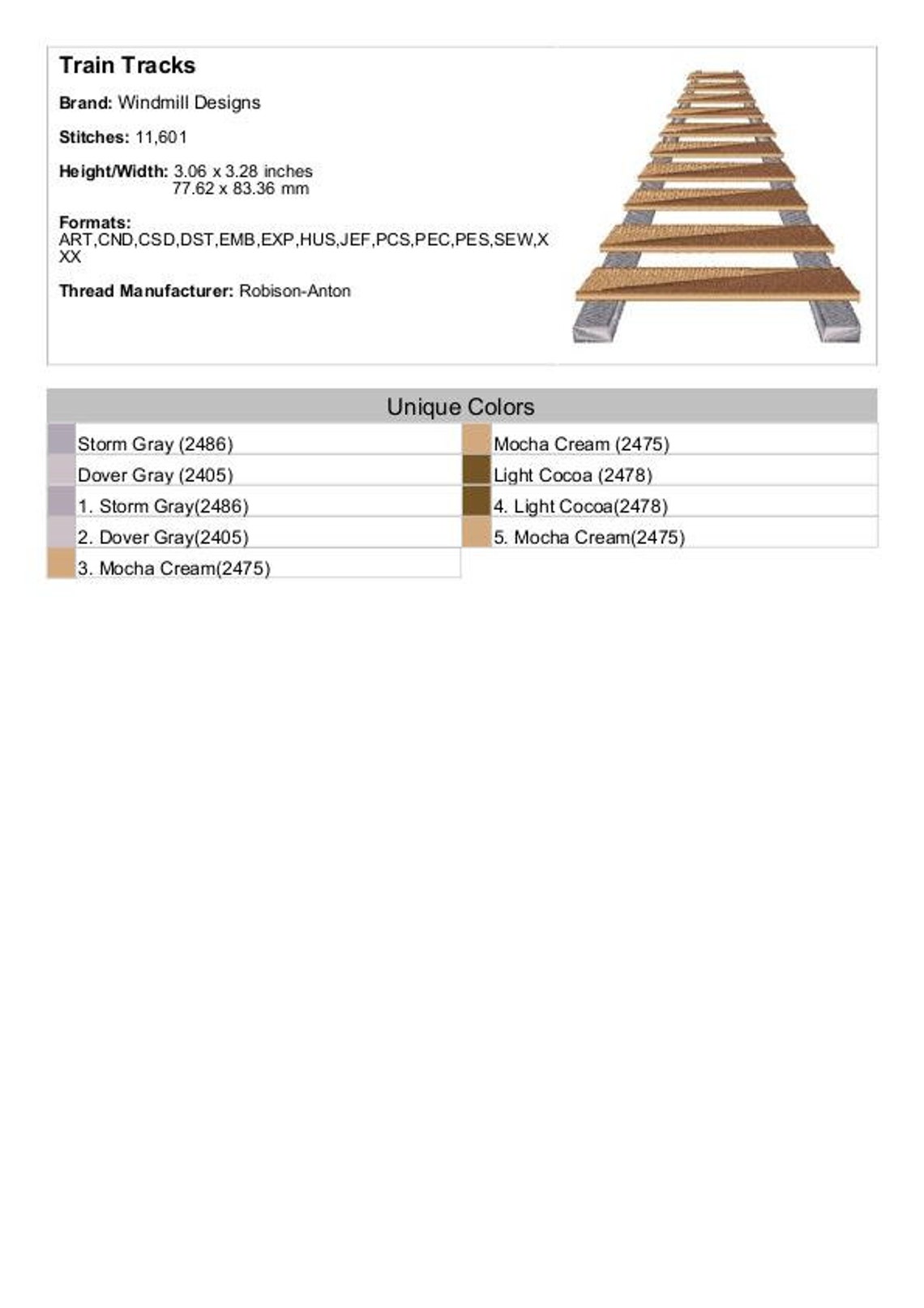 Train Tracks - Machine Embroidery Design, Embroidery Designs, Machine ...