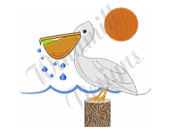 Pelican Bird Embroidery Design Instant Download - Etsy