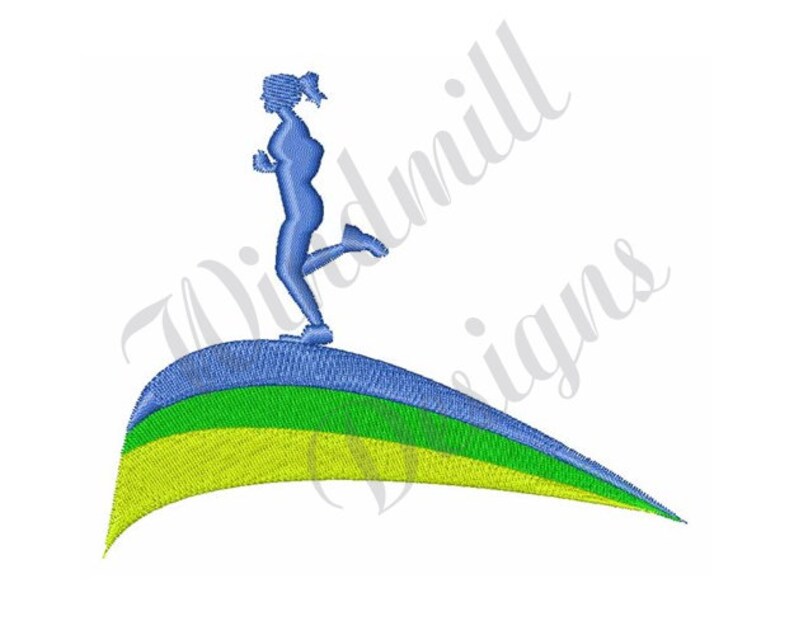 Woman Running Machine Embroidery Design Embroidery Designs - Etsy