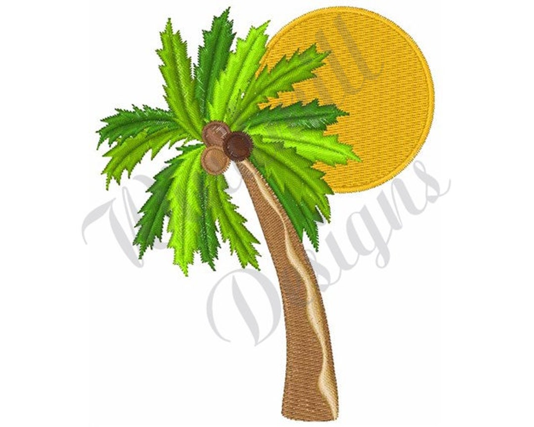 Palm Tree Sunset -machine Embroidery Design, Embroidery Designs ...