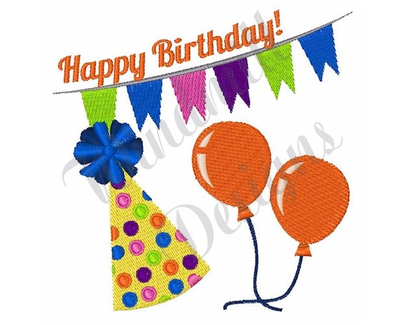 Happy Birthday Machine Embroidery Design Embroidery | Etsy