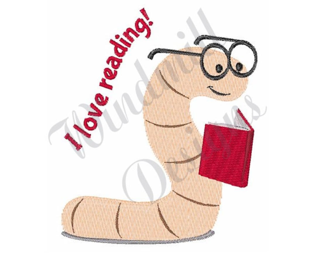 Book Worm - Machine Embroidery Design, Embroidery Designs, Machine ...