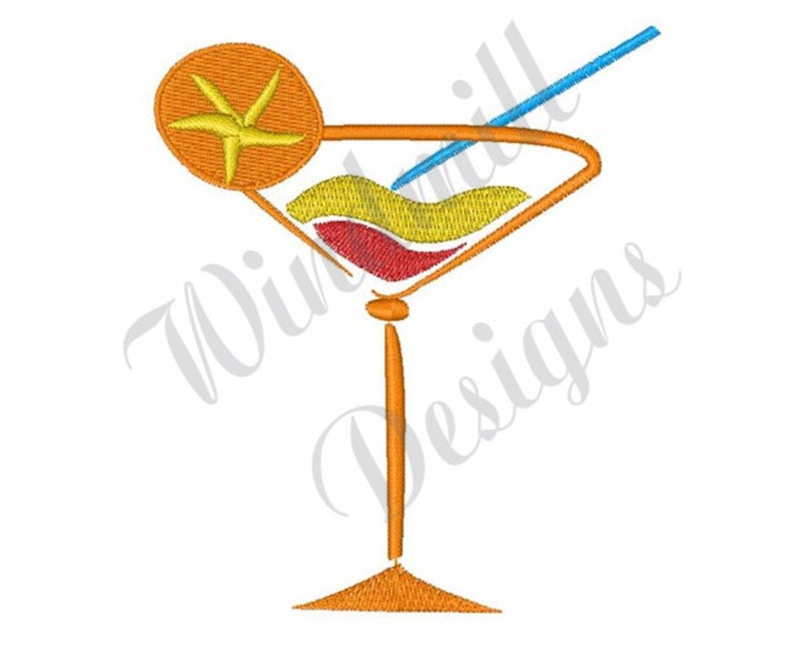 Tropical Drink Machine Embroidery Design Embroidery - Etsy