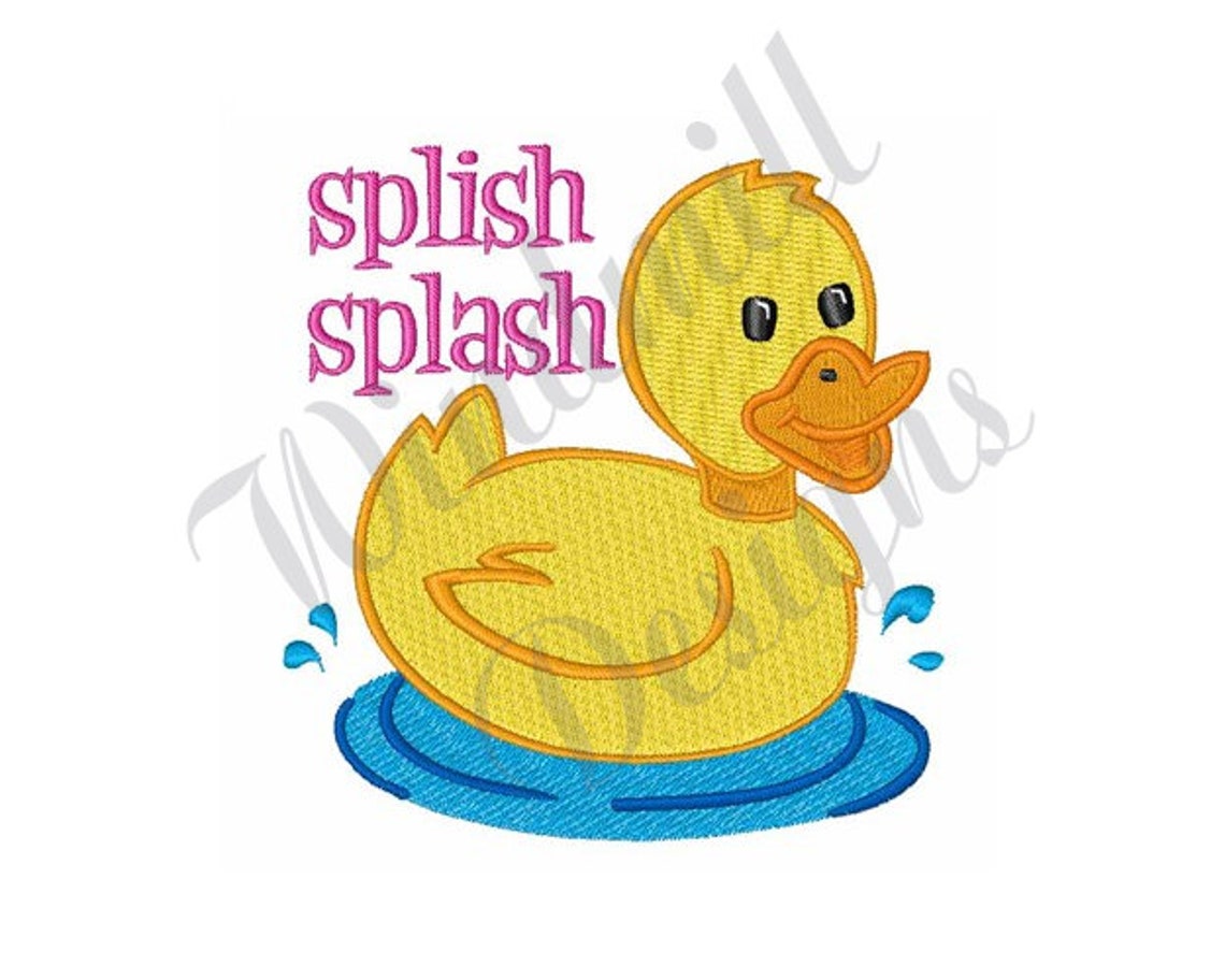 Splish Splash Rubber Duck Machine Embroidery Design - Etsy