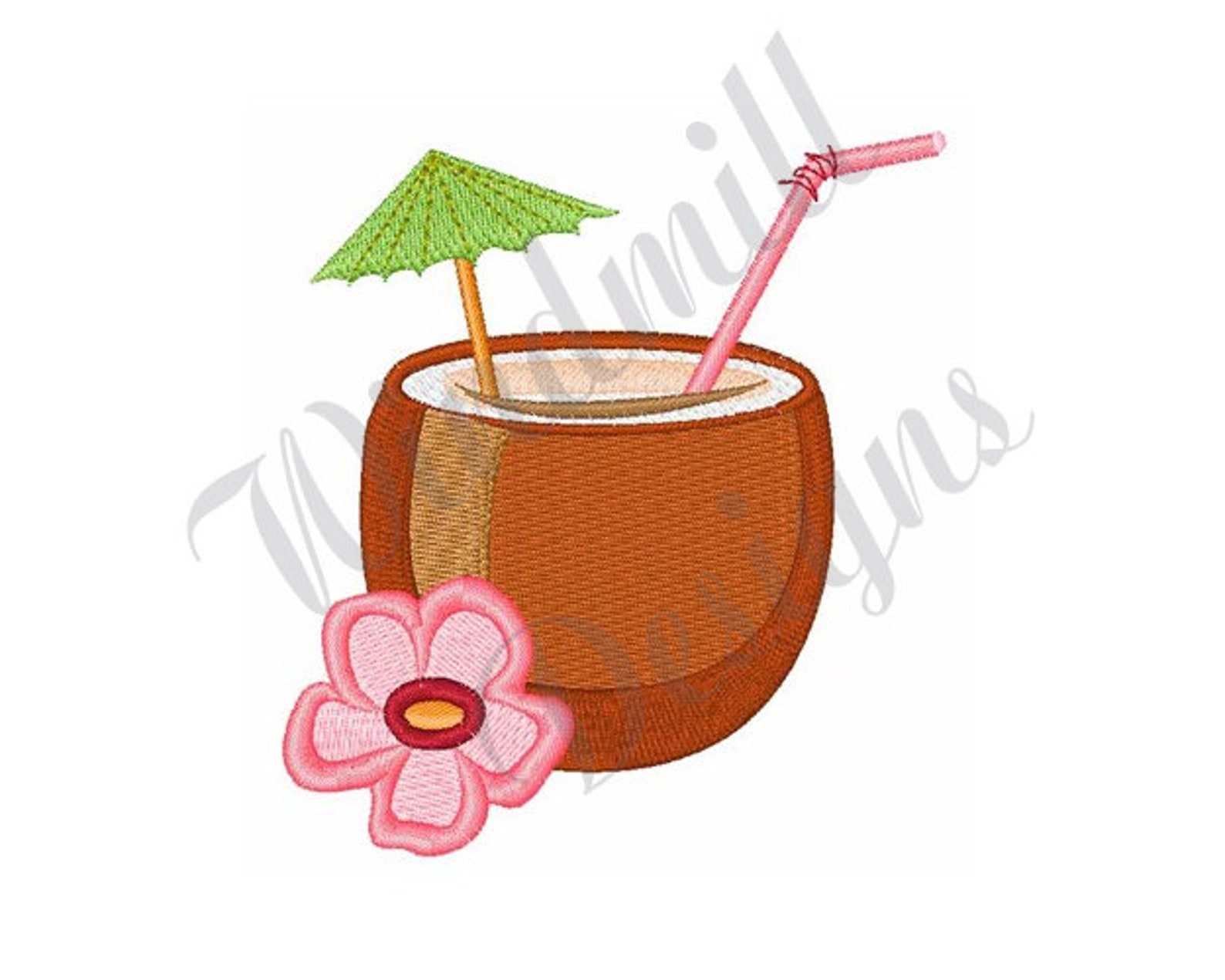 Coconut Rum Punch Machine Embroidery Design Embroidery - Etsy