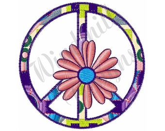 Peace Sign Machine Embroidery Design Embroidery Designs | Etsy