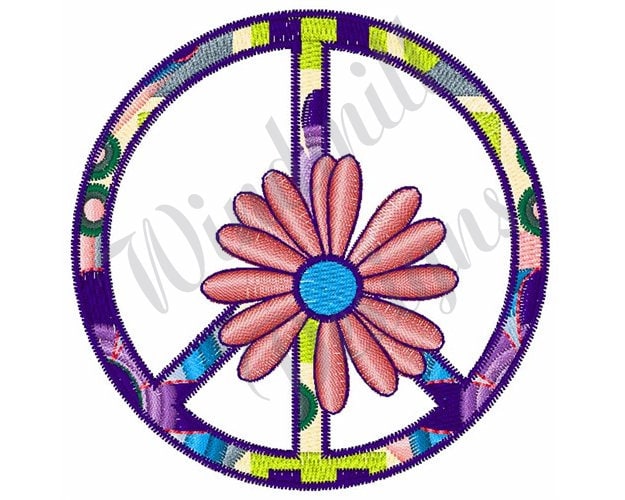 Peace Sign Machine Embroidery Design Embroidery Designs | Etsy