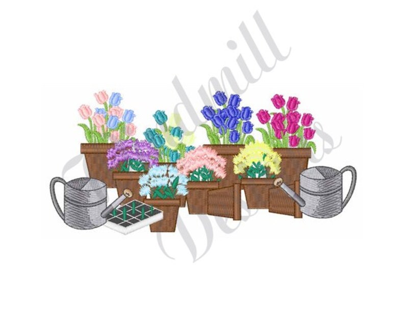 Potted Plants - Machine Embroidery Design, Embroidery Designs, Machine ...