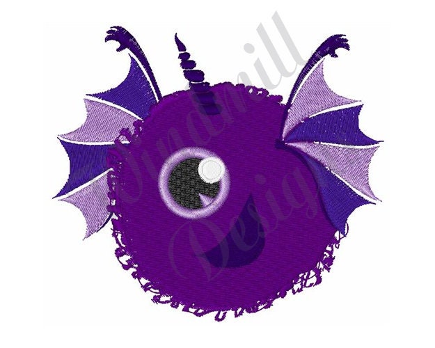 Halloween Purple Monster machine Embroidery Design - Etsy
