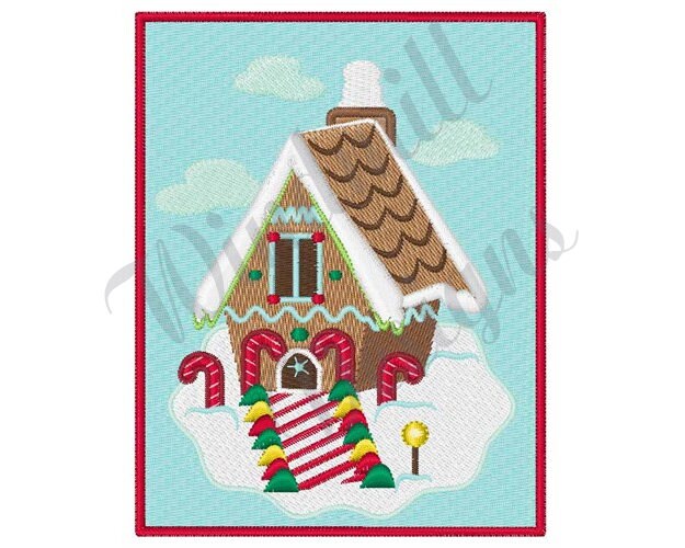 Gingerbread House Machine Embroidery Design Embroidery | Etsy