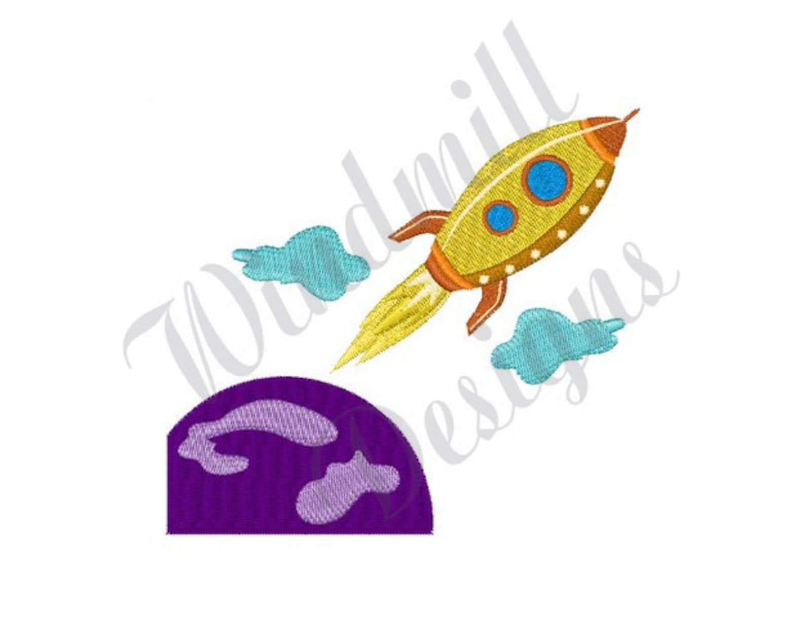 Rocket Ship machine Embroidery Design Embroidery Designs - Etsy