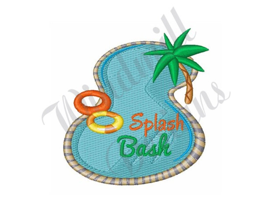 Pool Scene Splash Bash - Machine Embroidery Design, Embroidery Designs ...