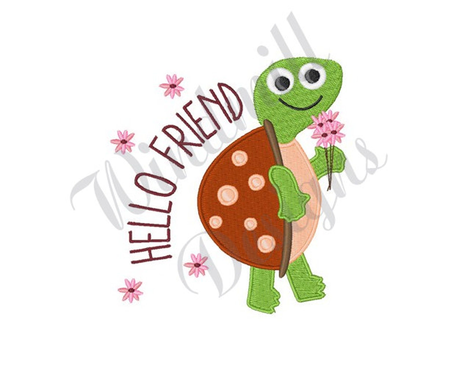 Friend Turtle Machine Embroidery Design Embroidery Designs - Etsy