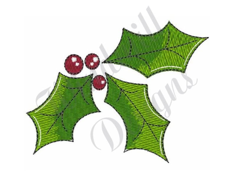 Holly Leaves Machine Embroidery Design Embroidery Designs | Etsy