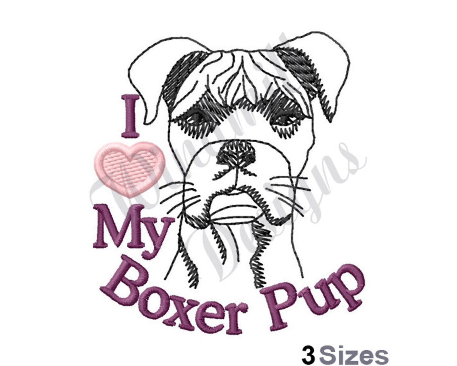 Dog Boxer Pup - Machine Embroidery Design, Embroidery Designs, Machine ...
