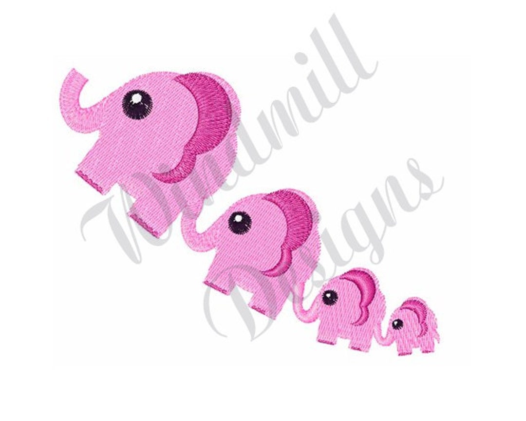 Pink Elephants - Machine Embroidery Design, Embroidery Designs, Machine ...