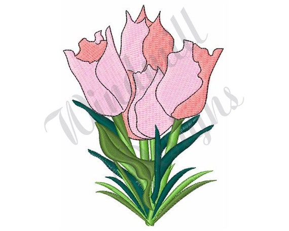 Tulip Bouquet Flowers Machine Embroidery Design Embroidery | Etsy