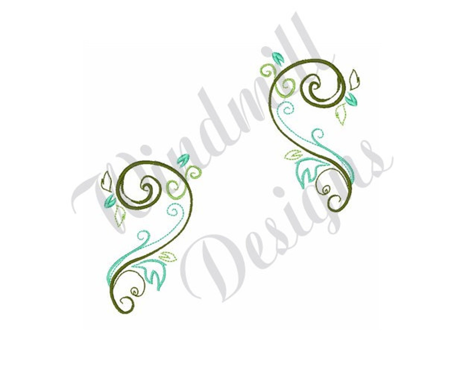 Swirls Accent Machine Embroidery Design Embroidery Designs - Etsy