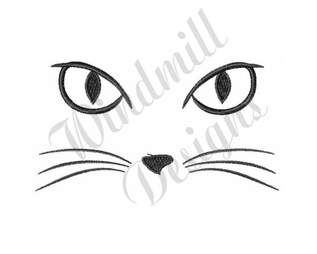 Cat Face - Machine Embroidery Design - Etsy