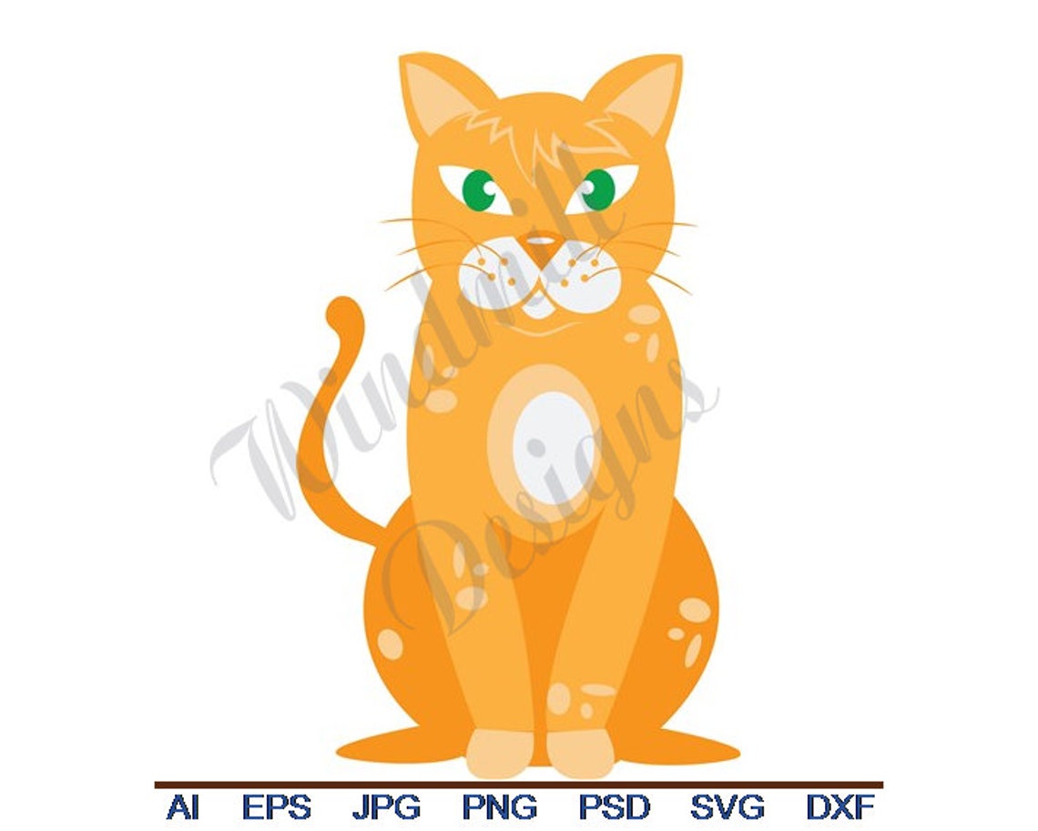 Orange Tabby Cat Svg Dxf Eps Png Jpg Vector Art - Etsy