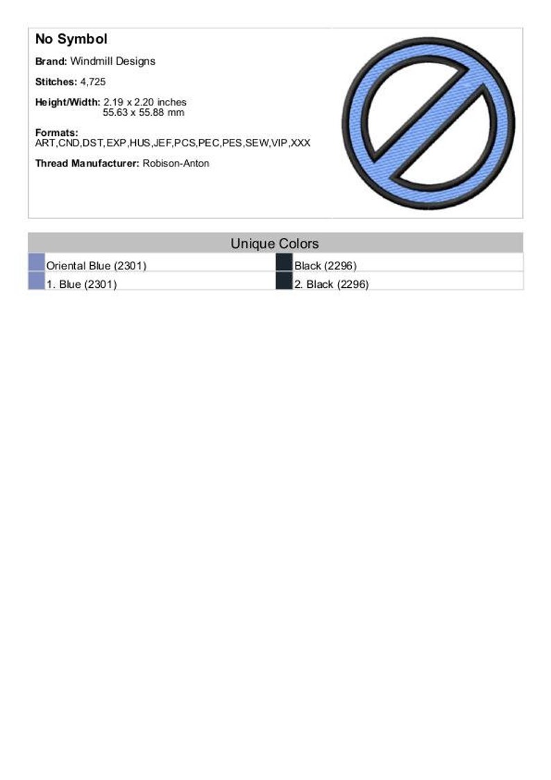 Prohibited Symbol Machine Embroidery Design, Embroidery Designs ...