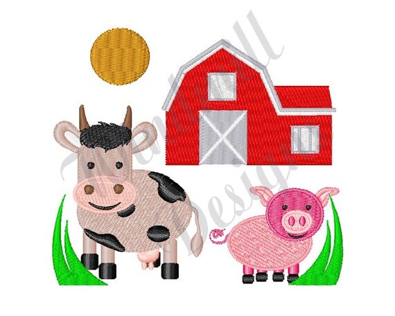 Farm Animals Machine Embroidery Design Embroidery Designs | Etsy