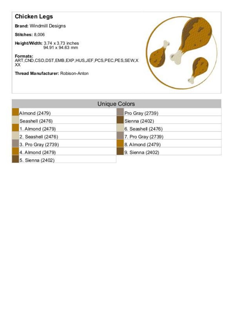 Chicken Legs - Machine Embroidery Design, Embroidery Designs, Machine ...