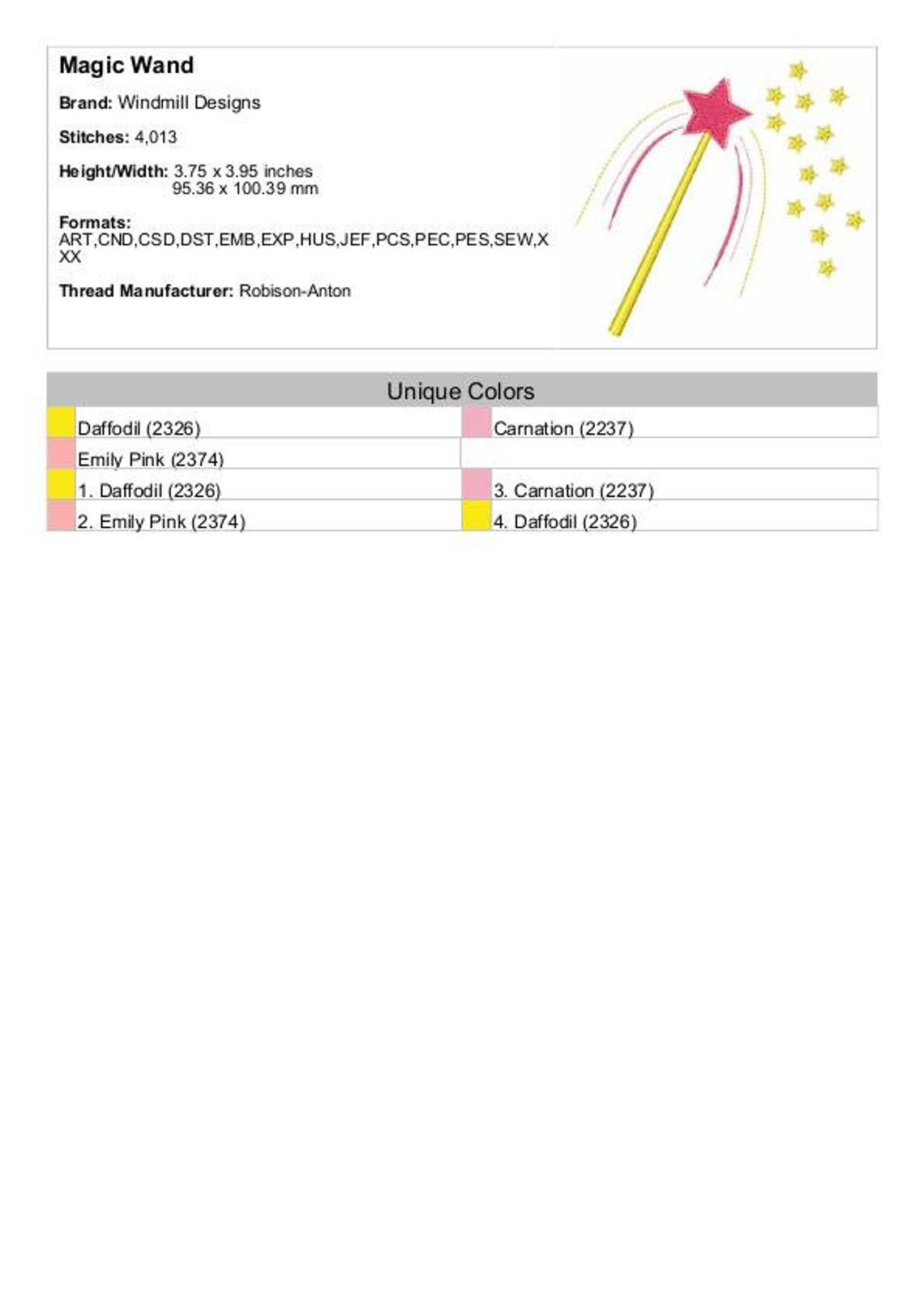 Magic Wand Machine Embroidery Design Embroidery Designs | Etsy