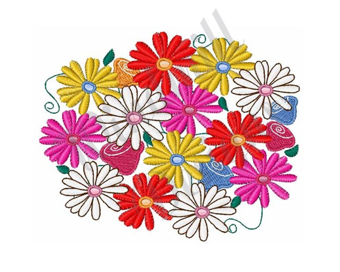 Daisy Flower - Machine Embroidery Design, Embroidery Designs, Machine ...