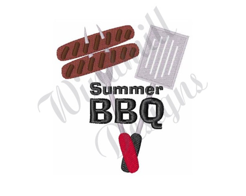 Summer BBQ Machine Embroidery Design Embroidery Designs - Etsy