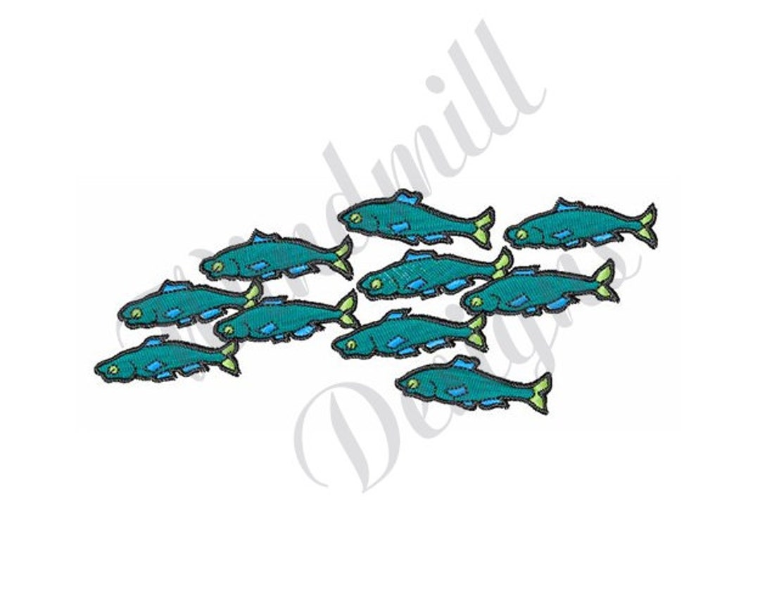 School of Fish -machine Embroidery Design, Embroidery Designs, Machine ...