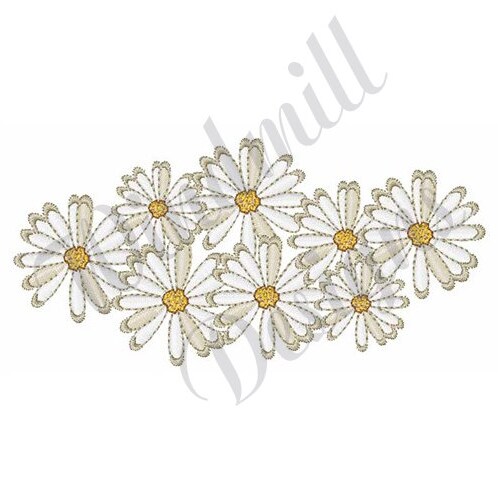 Daisy Flowers Embroidery Design. Machine Embroidery Design. - Etsy