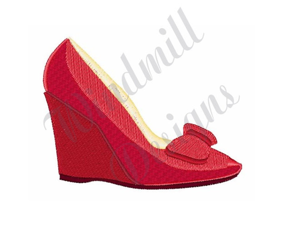 Red Wedge Shoe - Machine Embroidery Design, Embroidery Designs, Machine ...