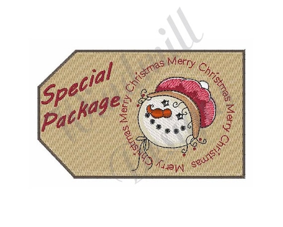 Christmas Gift Tag Machine Embroidery Design Embroidery | Etsy