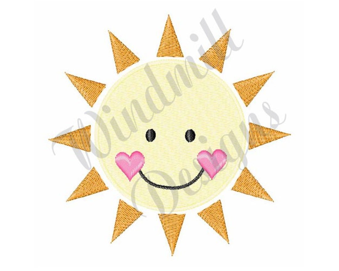 Happy Sunshine, Summer Sun - Machine Embroidery Design, Embroidery ...