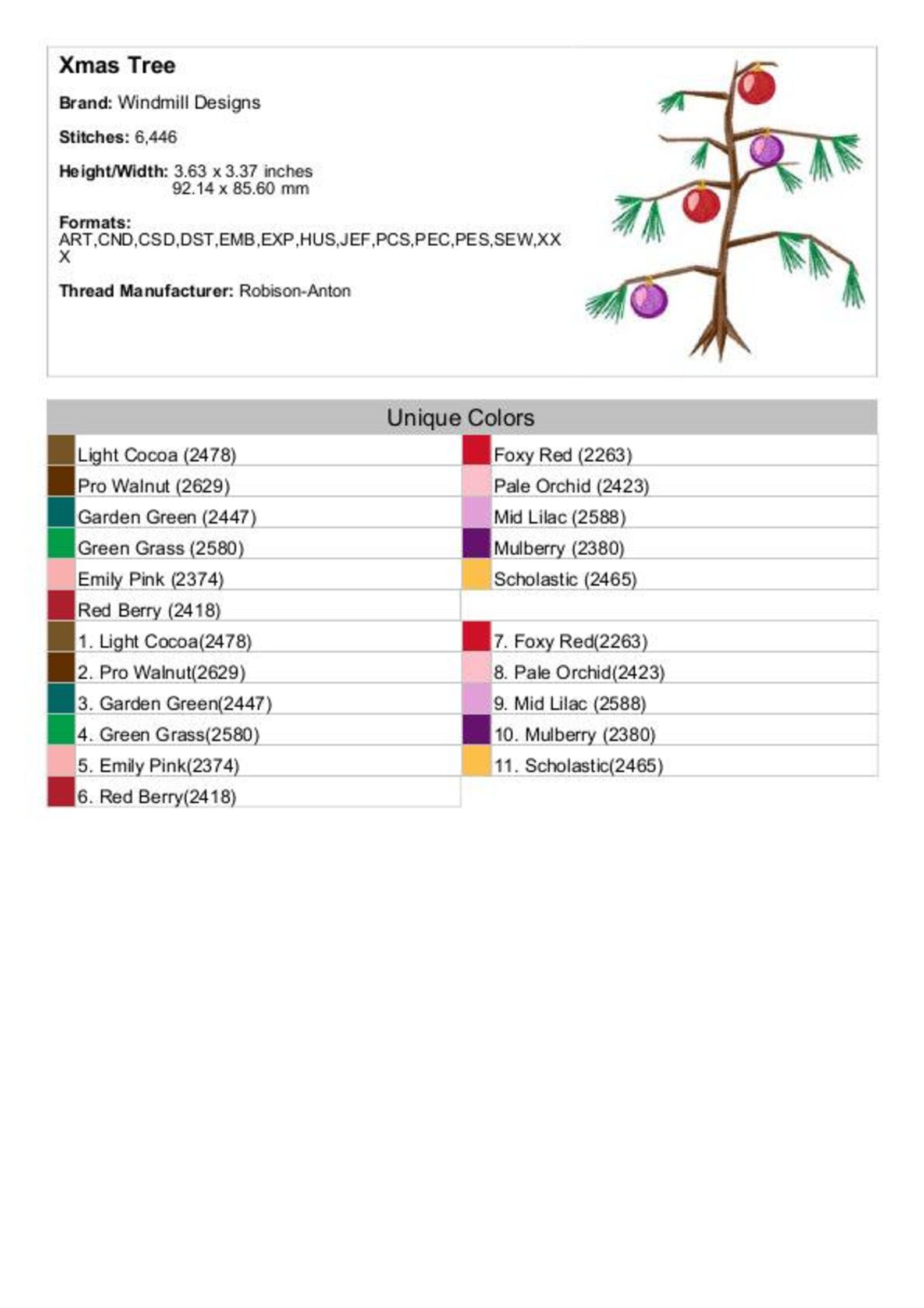Bare Christmas Tree Machine Embroidery Design Embroidery | Etsy