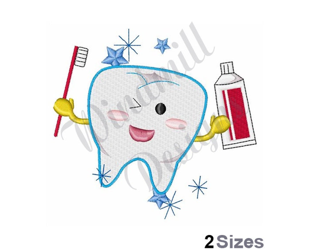 Tooth & Brush - Machine Embroidery Design, Embroidery Designs, Machine ...