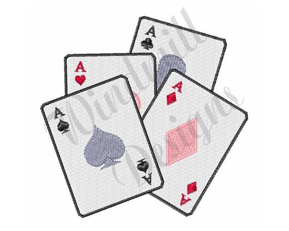 Four Aces Machine Embroidery Design Embroidery Designs | Etsy