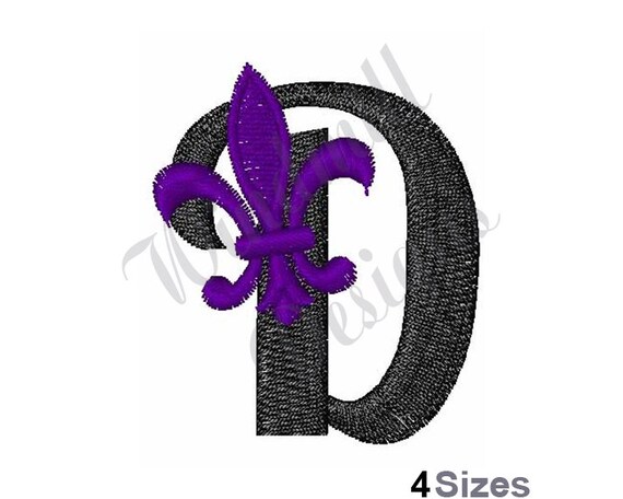 Fleur-de-lis-font Letter D machine Embroidery Design - Etsy