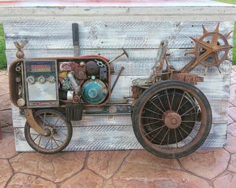 Tractor Metal Sculpture - Etsy