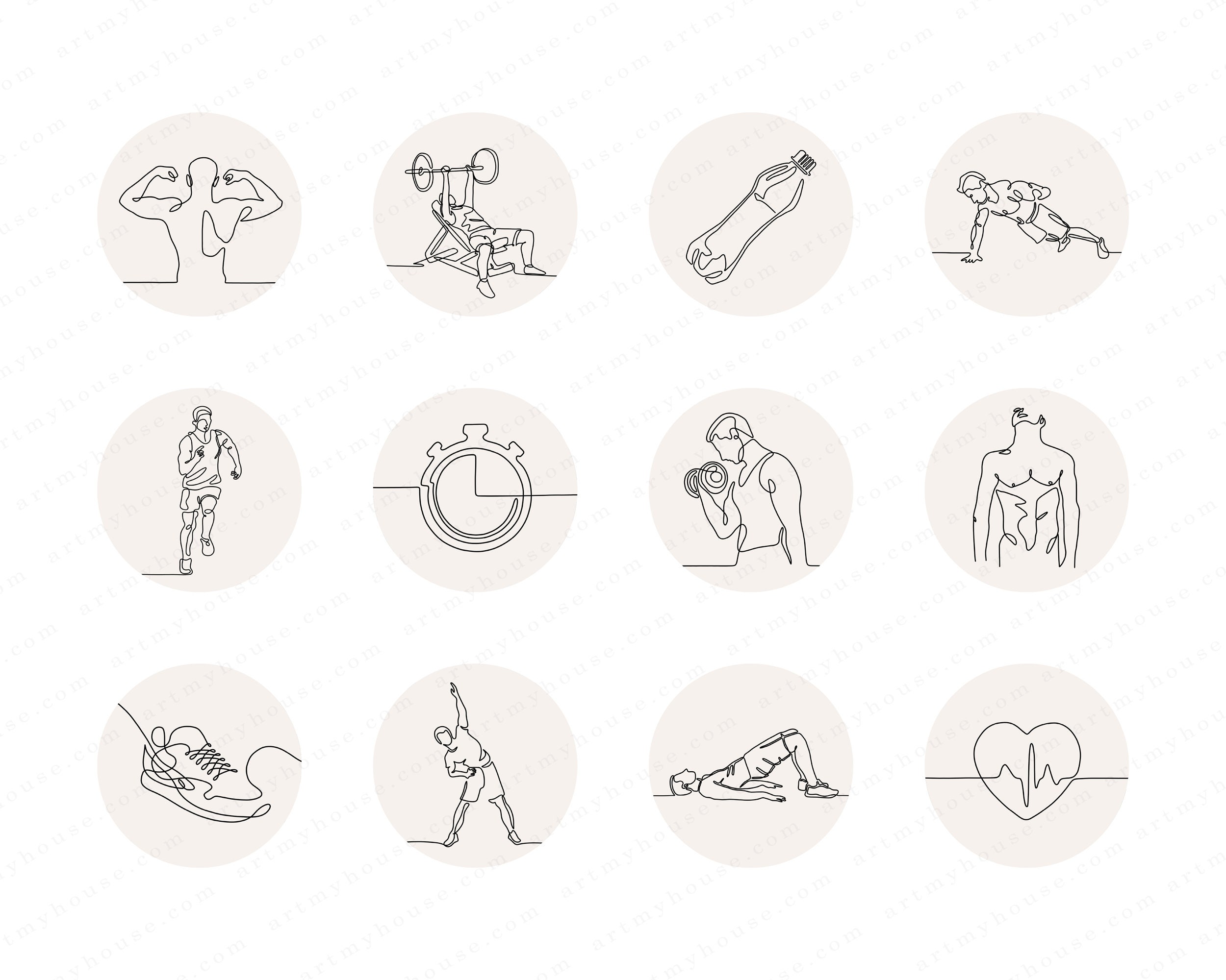 Fitness Instagram Story Highlights Covers Workout Blogger - Etsy