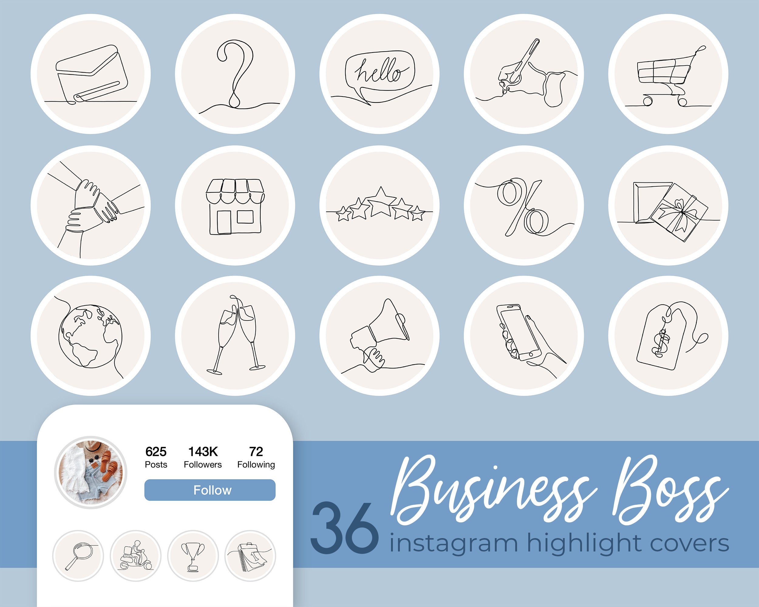 Instagram Story Highlights Icons Business Boss Store Highlight | Etsy