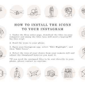 Wedding Instagram Highlight Covers Minimal Line Art IG Cover Insta ...