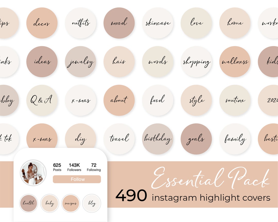 490 Instagram Story Highlight Icons, Handwritten Highlight Covers ...